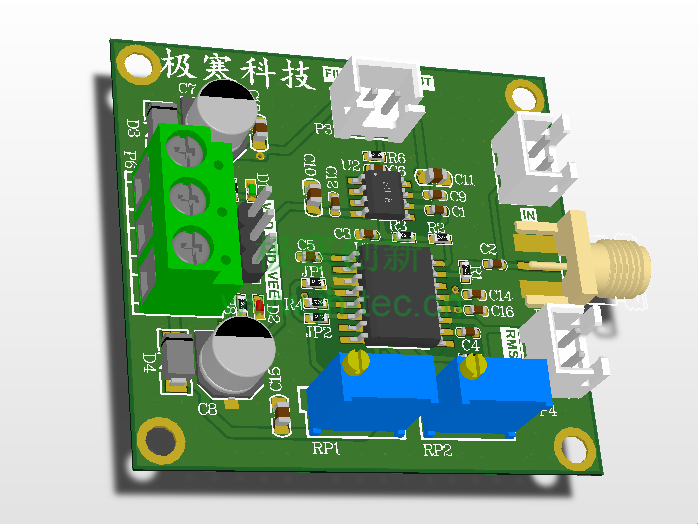 AD637原理图PCB及如何使用经验分享 | 极寒钛博客网